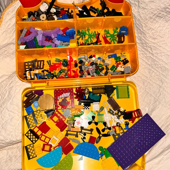 Lego | Toys | Lego Assorted Pieces In Yellow Storage Case | Poshmark